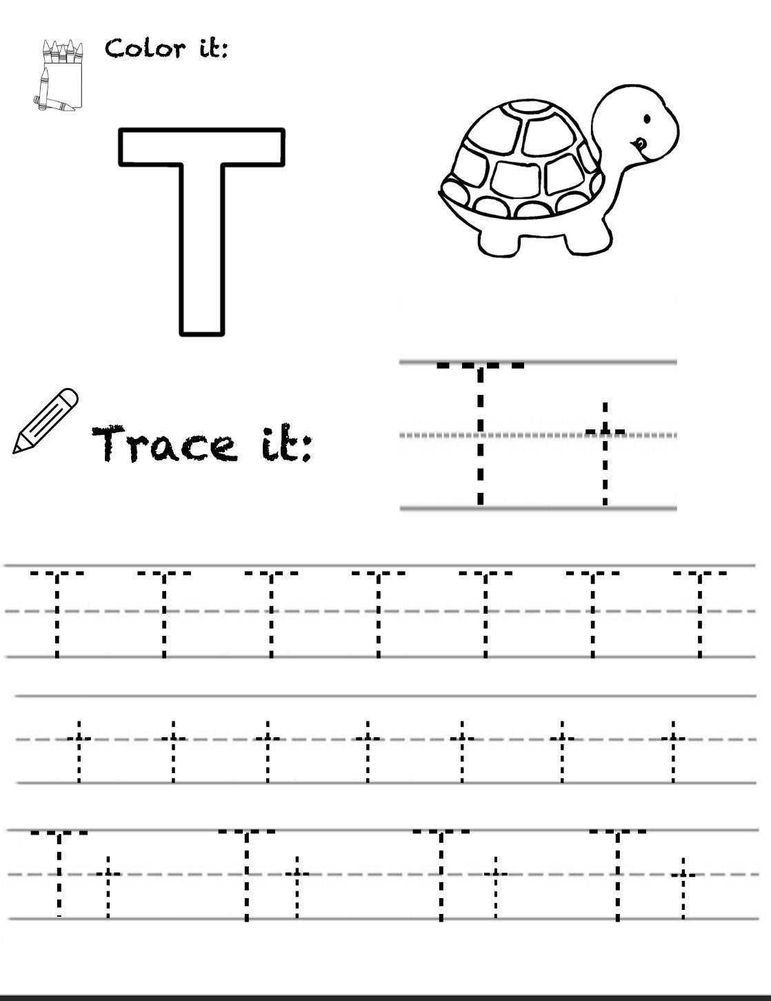 Alphabet Tracing & Identification - Letter T - Etsy