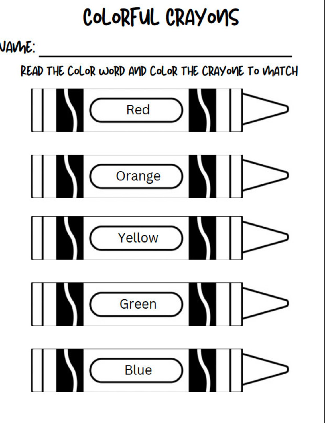 Color Identification and Spelling - Etsy
