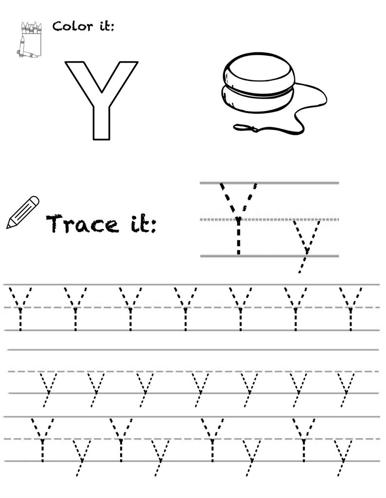 Alphabet Tracing & Identification - Letter Y - Etsy