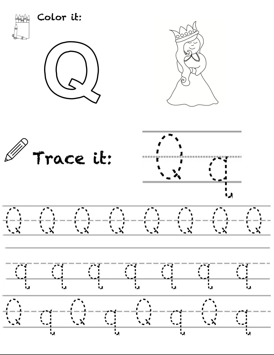 Alphabet Tracing & Identification - Letter Q - Etsy