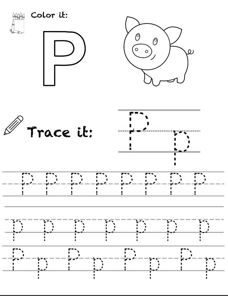 Alphabet Tracing and Identification - Letter P - Etsy