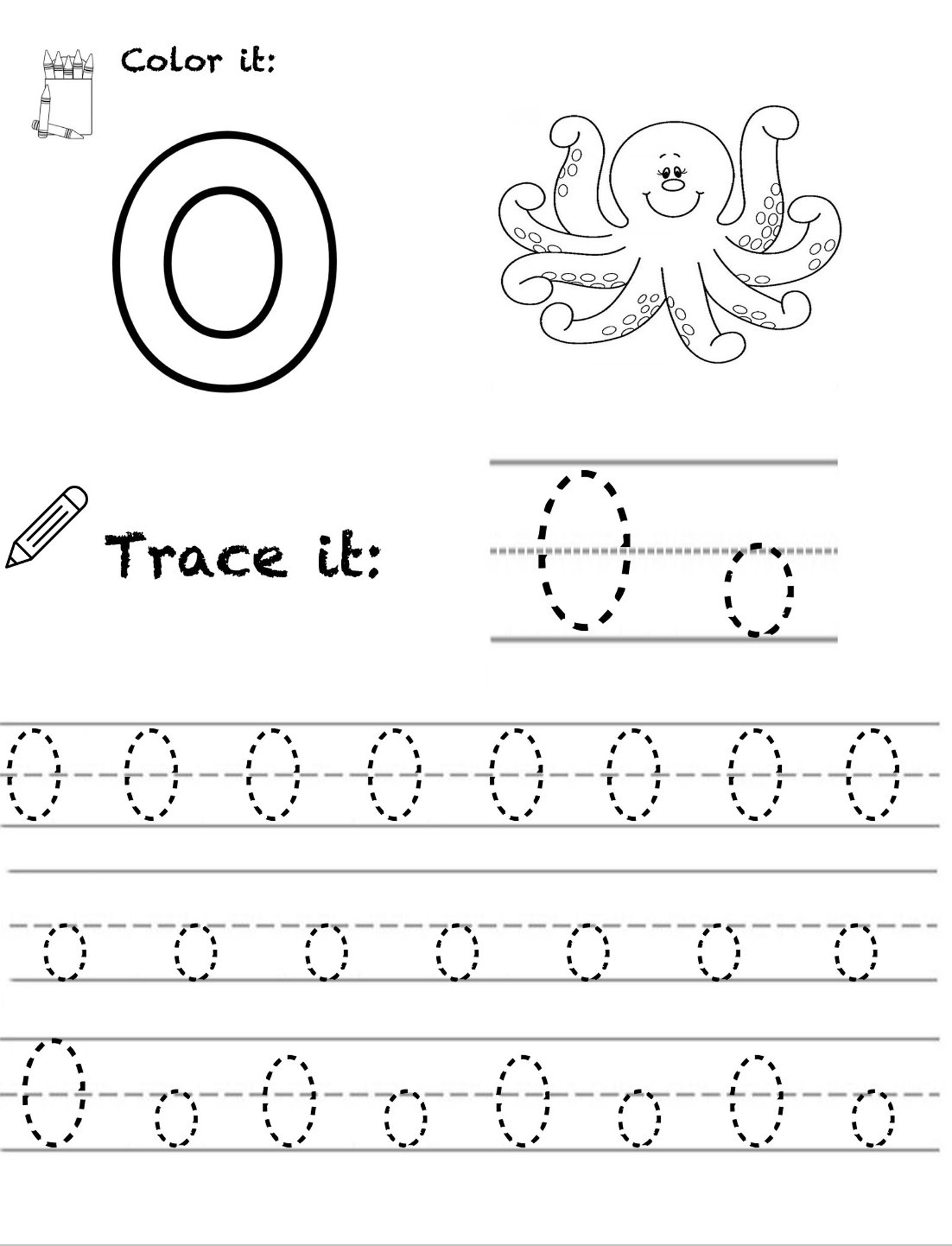 Alphabet Tracing and Identification - Letter O - Etsy