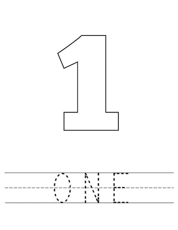 Number 1 Tracing Page Free Fine Motor Skills Grade 1 Tracing Numbers