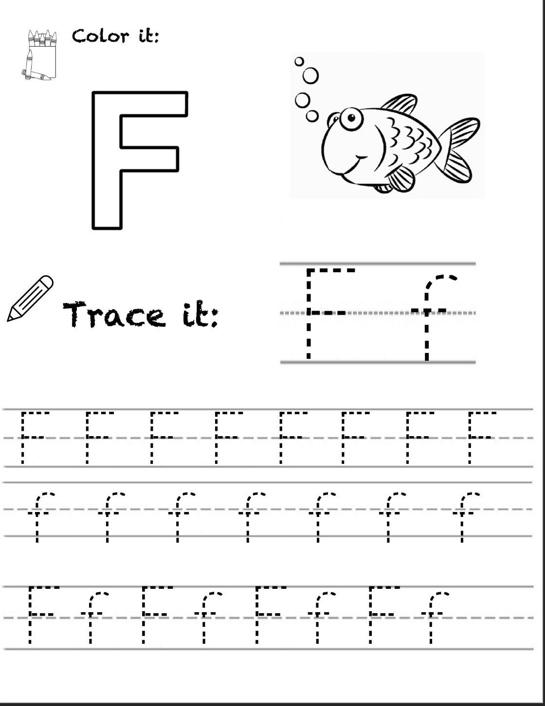 Alphabet Tracing & Identification - Letter F - Etsy