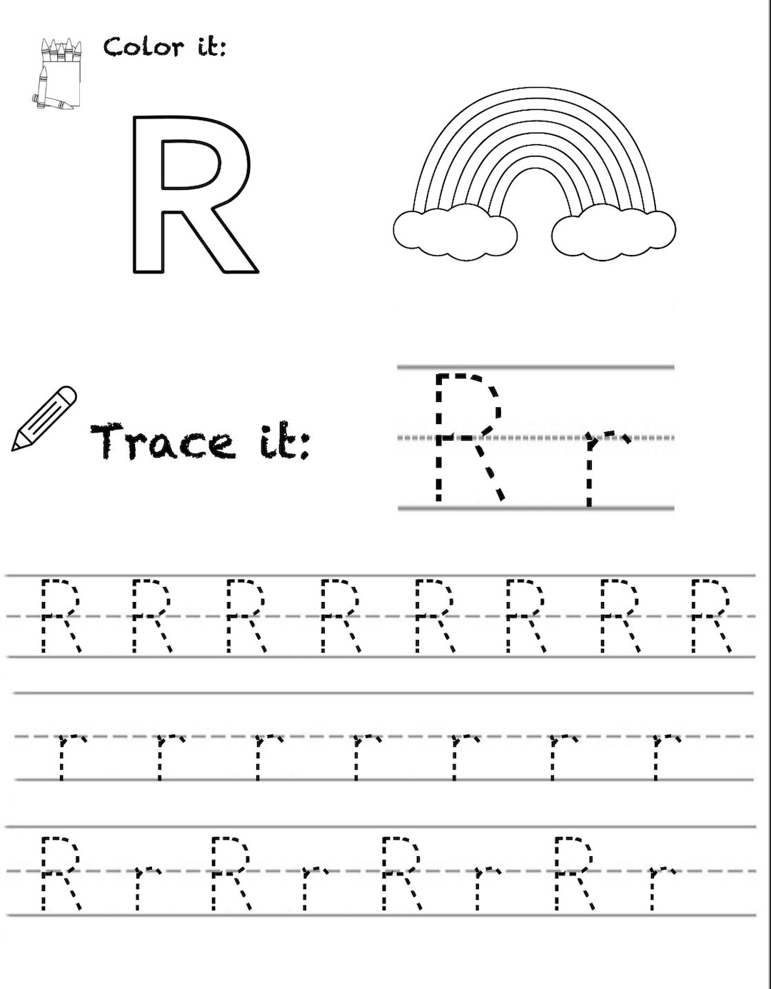 Alphabet Tracing & Identification - Letter R - Etsy