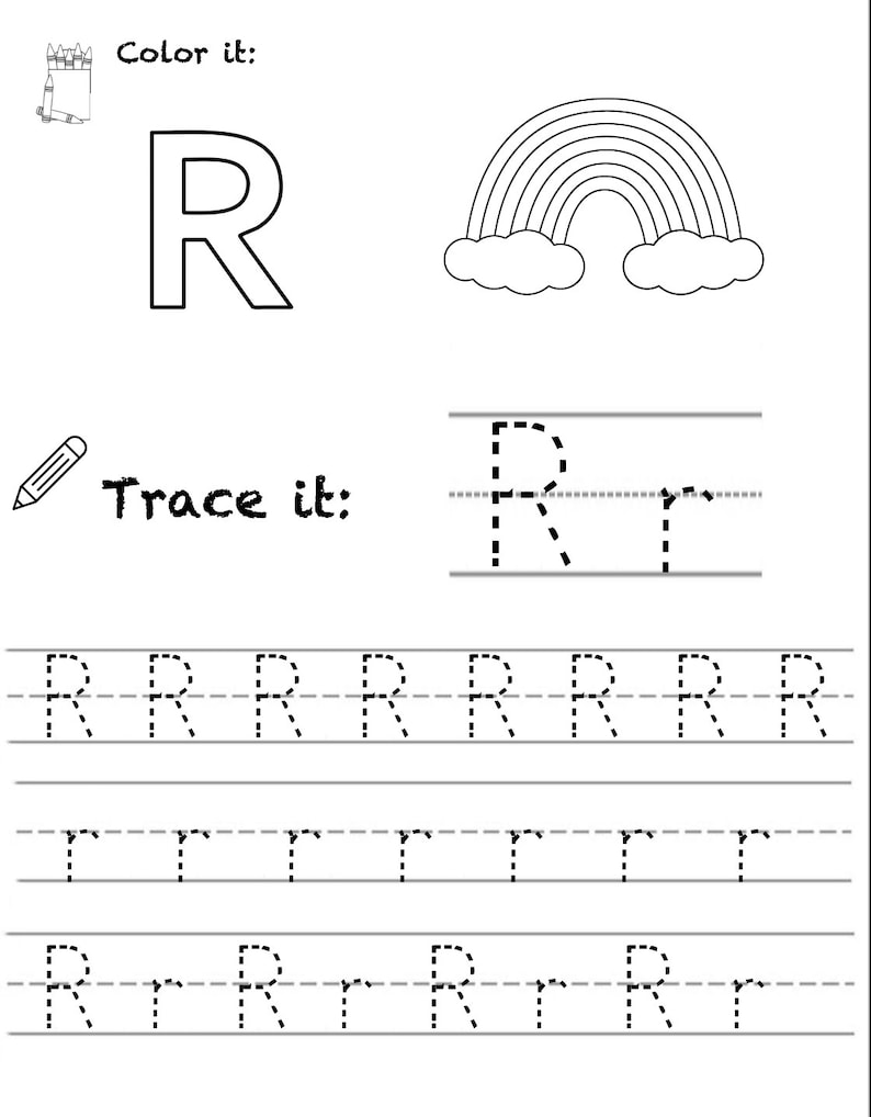 Alphabet Tracing & Identification - Letter R - Etsy