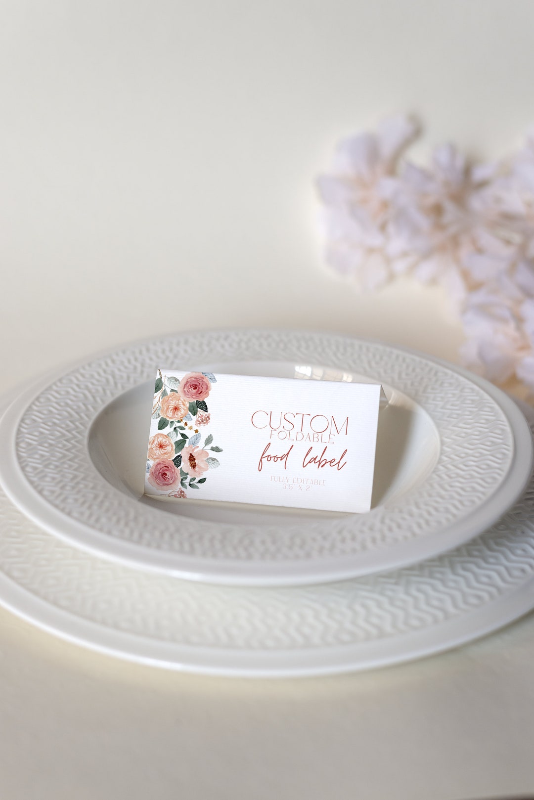 Food Label Card Template, Buffet Card for Bridal Shower, Wedding ...