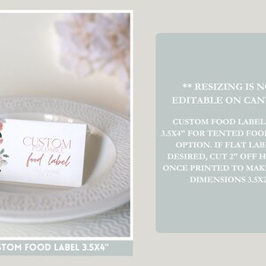 Food Label Card Template Buffet Card for Bridal Shower - Etsy