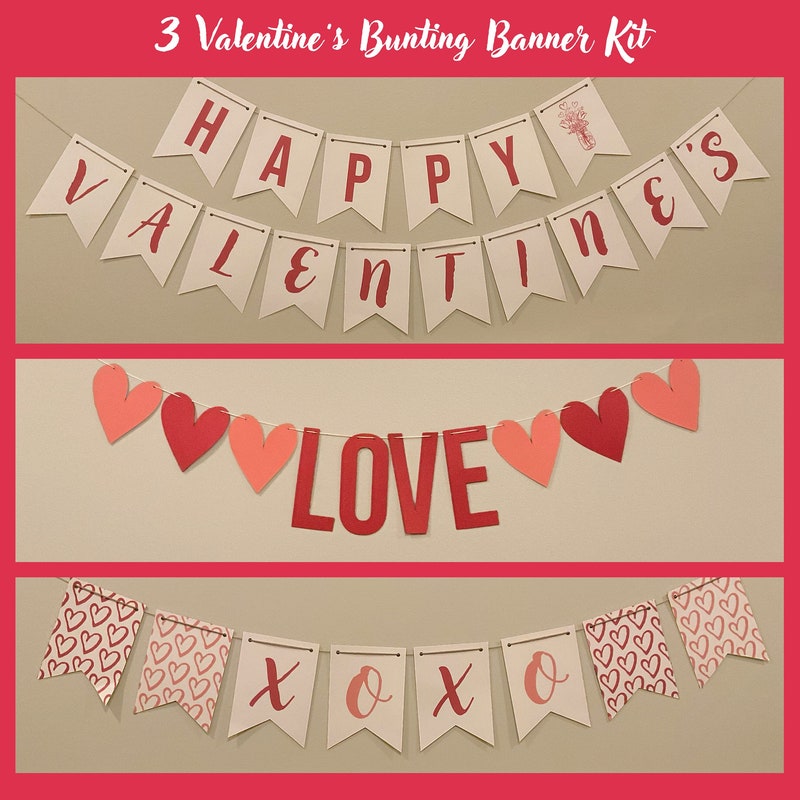 Valentine Bunting - Etsy
