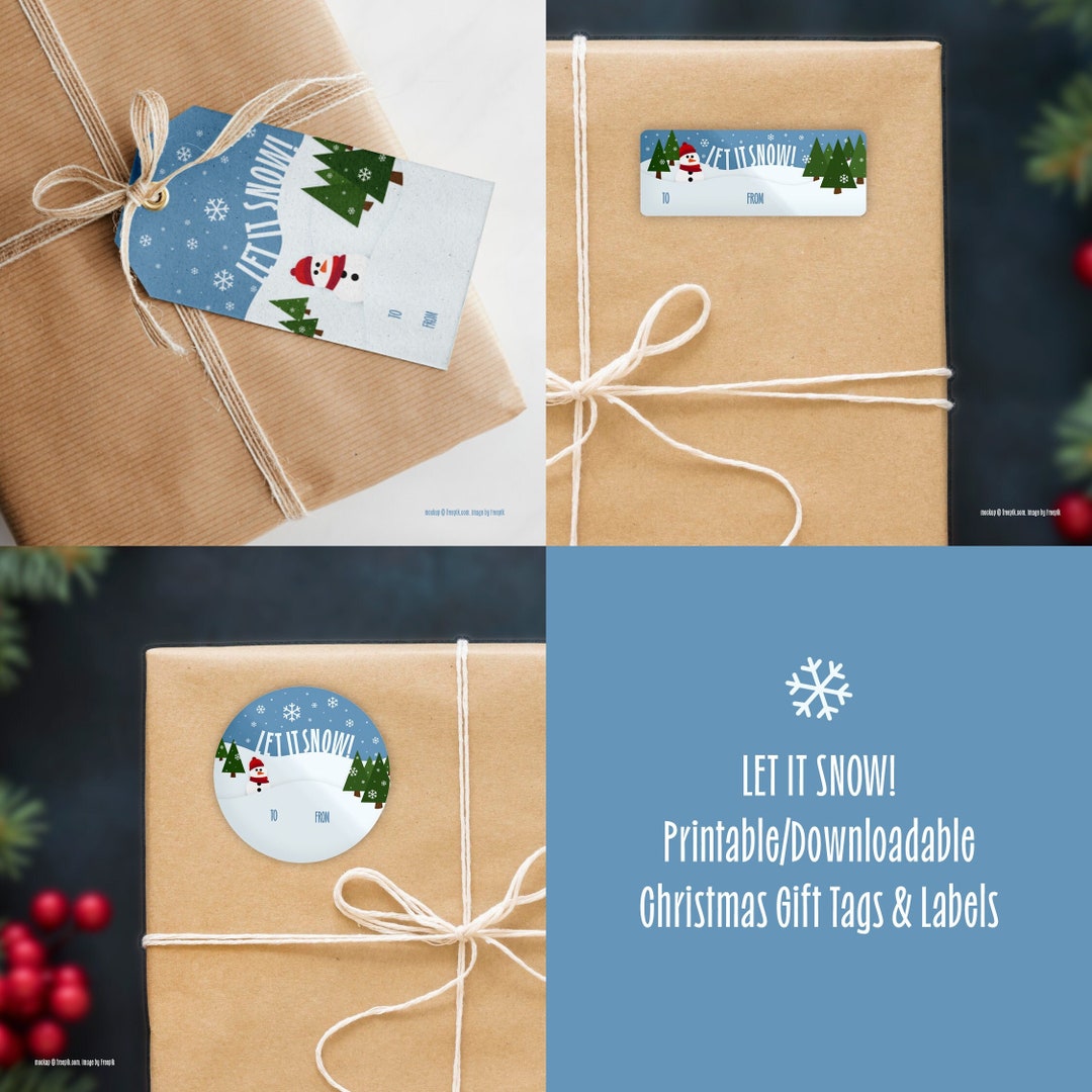 Downloadable/printable Christmas Gift Tag/label Sticker Variations "let ...