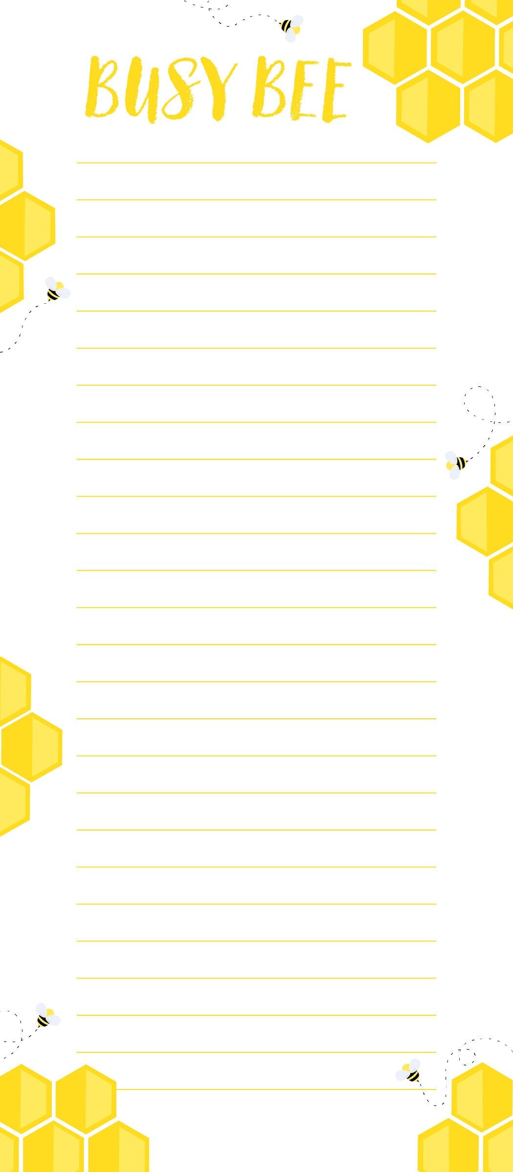 Printable Busy Bee Notepad Template - Etsy