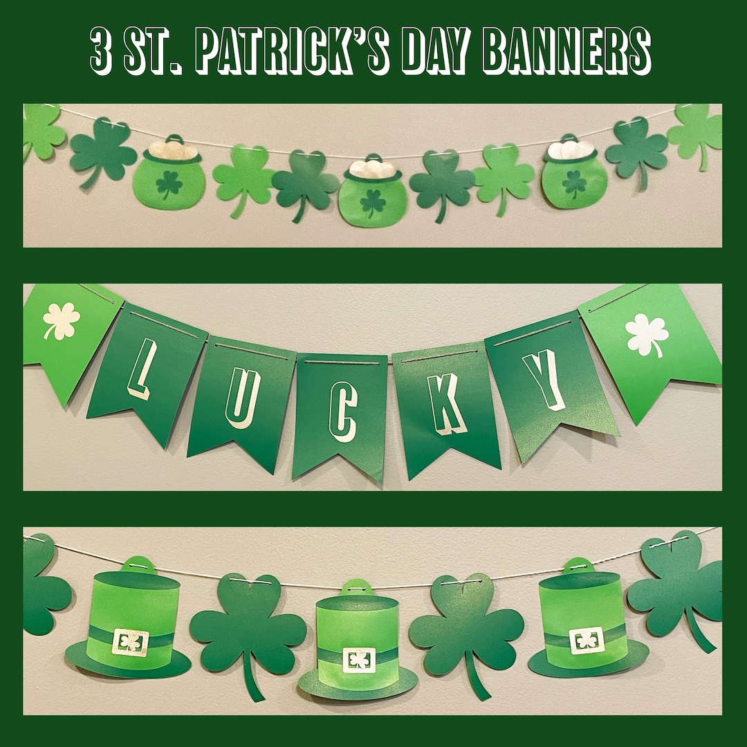 3 Different St. Patrick's Day Bunting Banner Kit All-in-one Decoration ...