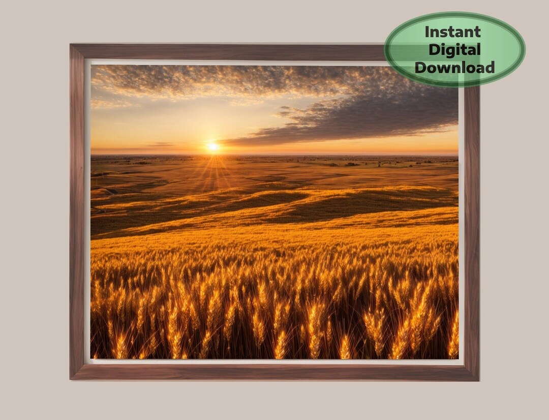 Golden Wheat Field Sunset 300 DPI Instant Digital Download | High ...