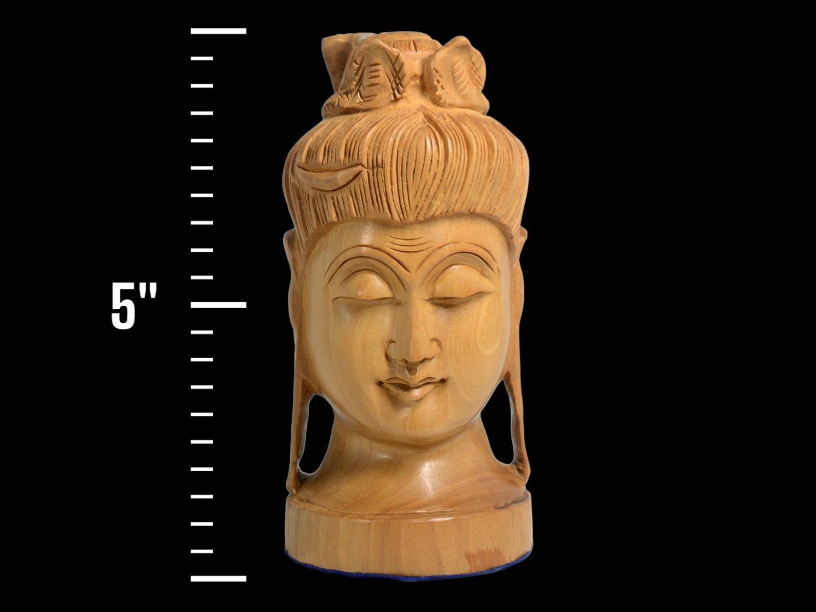 Shiva Head Statue Wooden Figurine Handcrafted for Home Room Office Desk ...