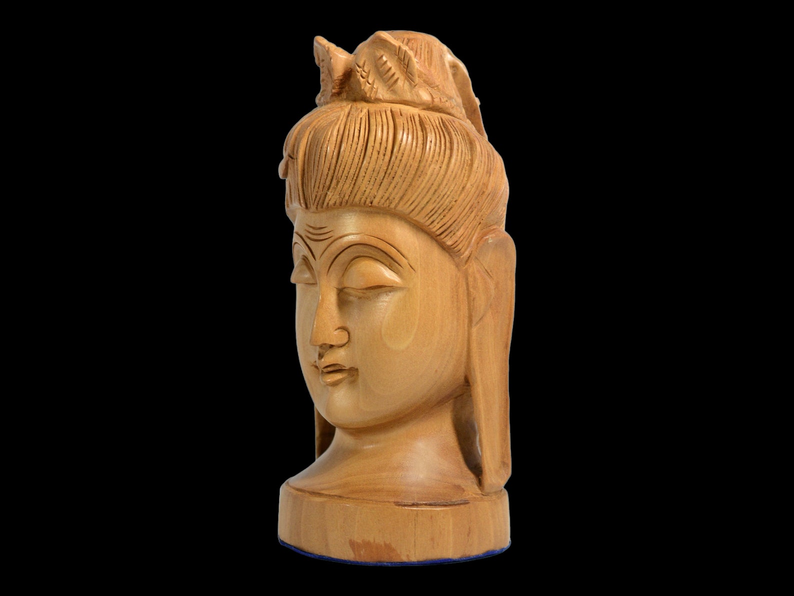 Shiva Head Statue Wooden Figurine Handcrafted for Home Room Office Desk ...