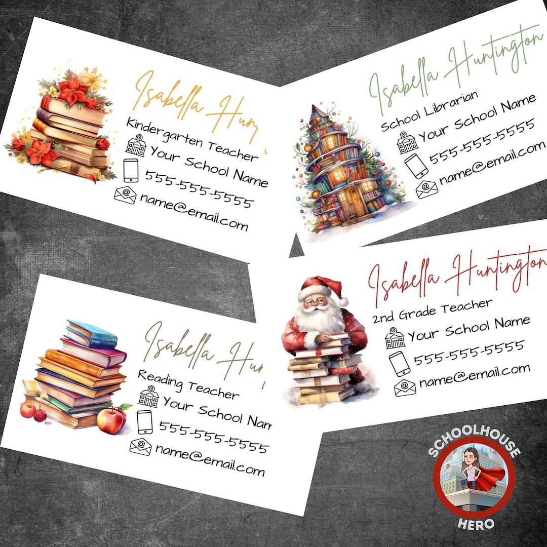 Editable Holiday Book Theme Email Signatures and Business Cards for ...