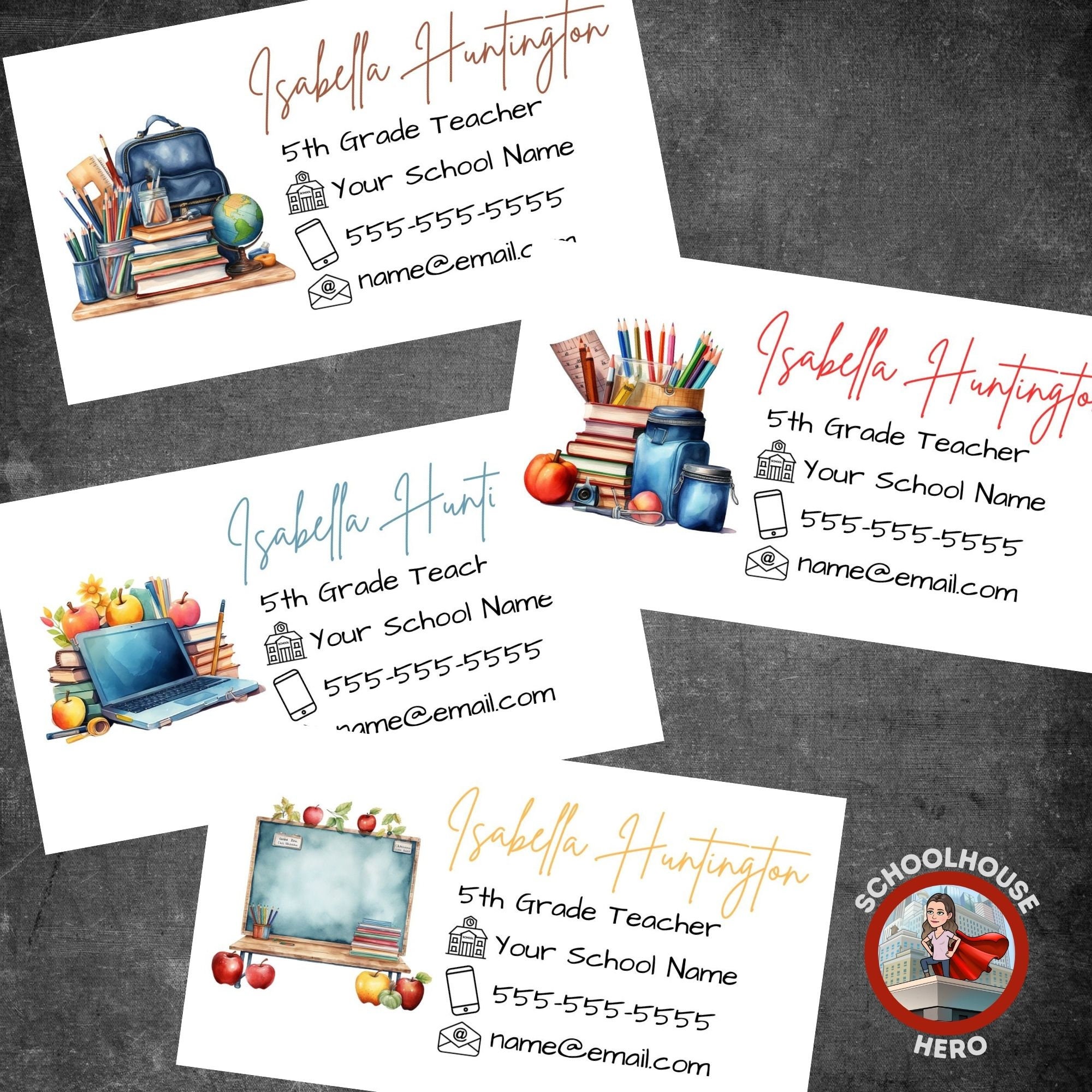 School Education Theme Email Signatures & Business Cards for Teachers ...