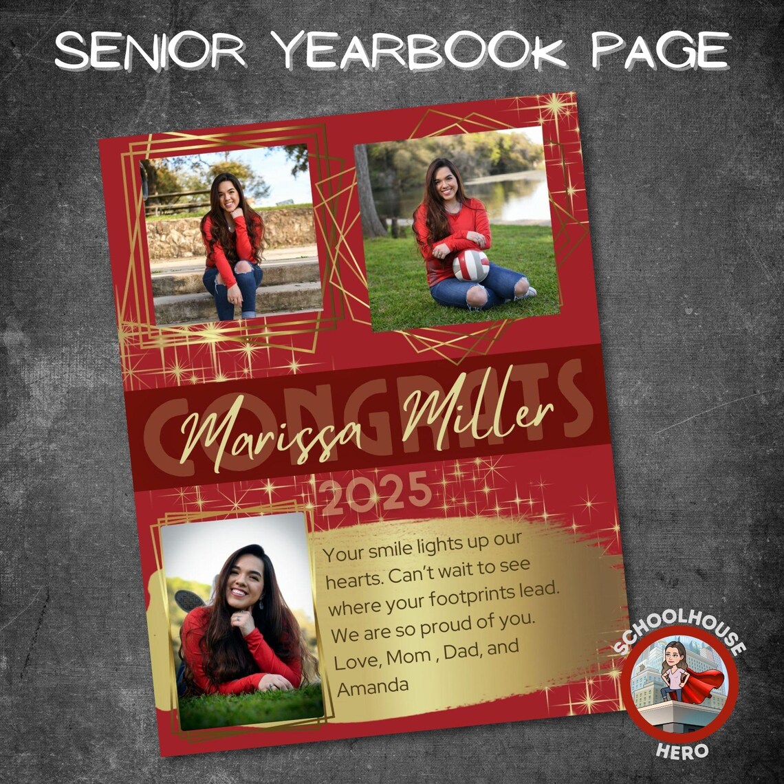 Editable Yearbook Dedication Template: Canva Layout (instant Download ...
