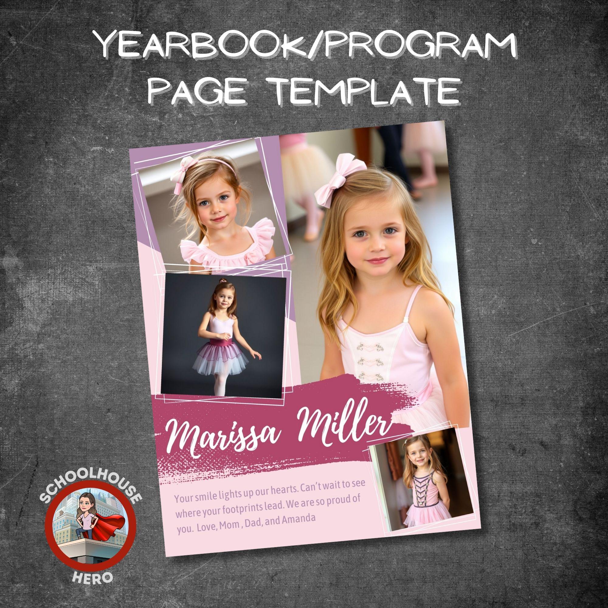 Senior Yearbook Ad Template, Editable Canva Template for Student ...