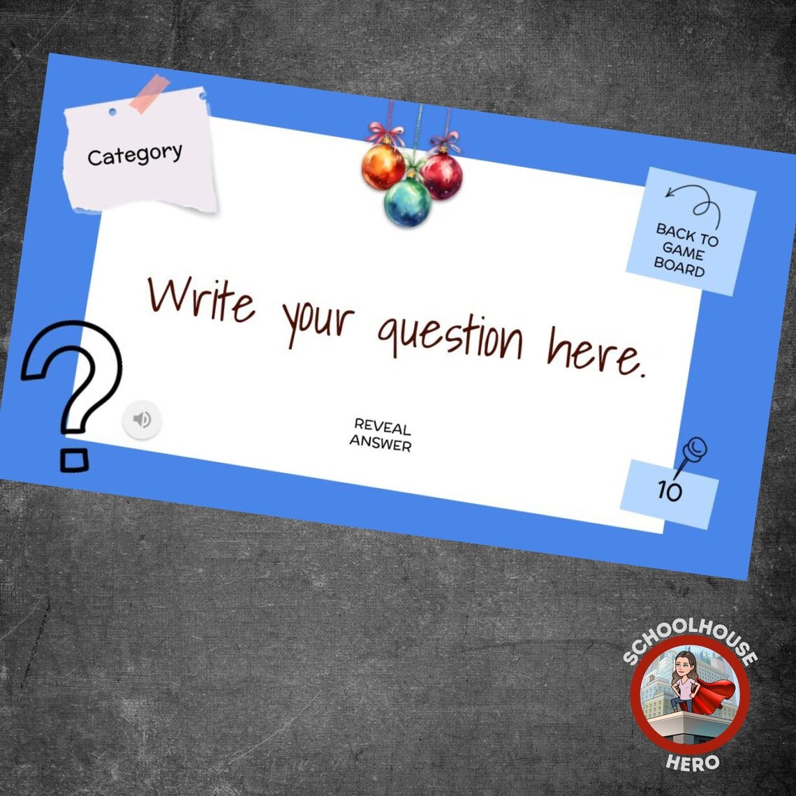 Editable Jeopardy Style Template Holiday Theme Google Slides Classroom ...