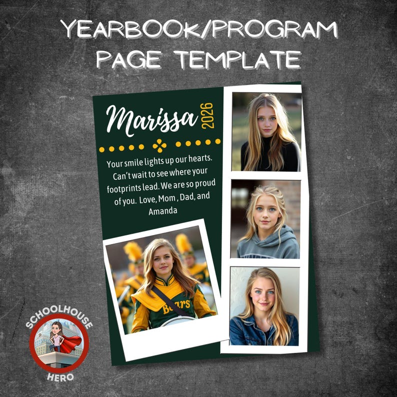 Editable Graduation Ad Template – Canva Full & Quarter Page Design for ...