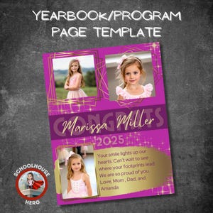 Editable Yearbook Dedication Template: Canva Layout (instant Download ...