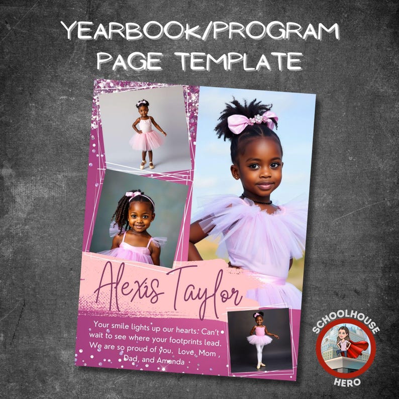Editable Dance, Pageant, Theater, or Kindergarten Grad Ad Template ...