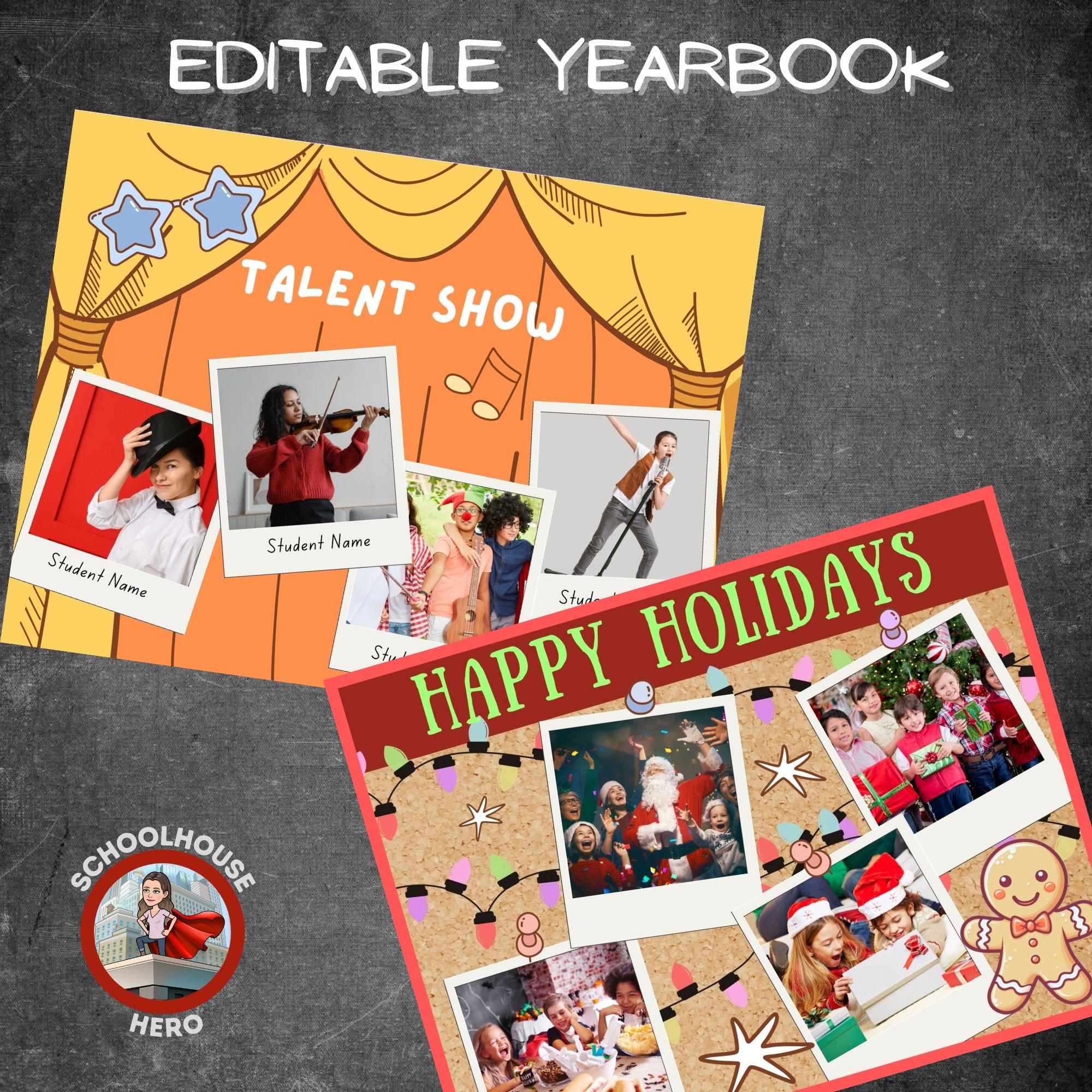 Editable Elementary Yearbook Template: Canva End-of-year Memory Book ...