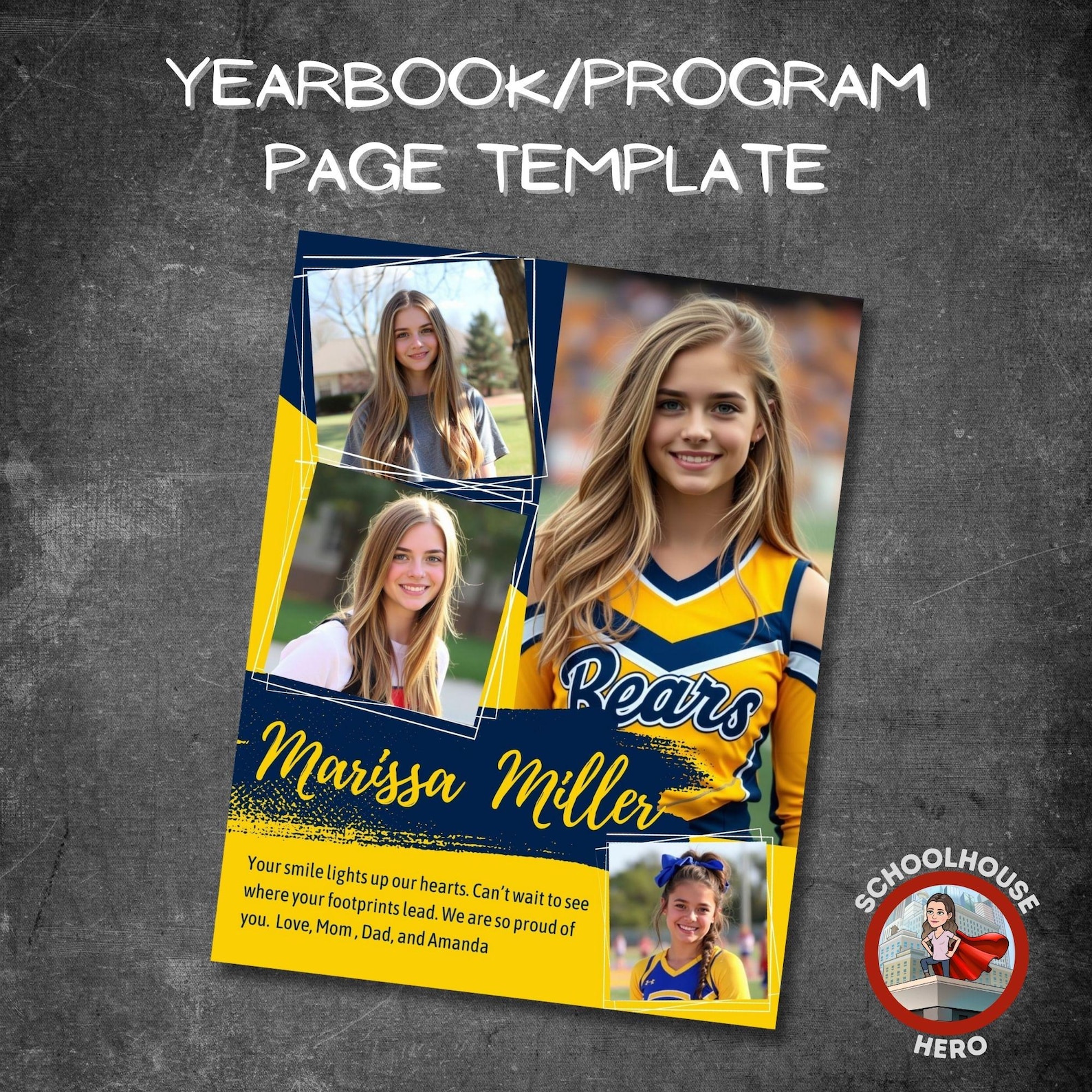 Senior Yearbook Ad Template, Editable Canva Template for Student ...