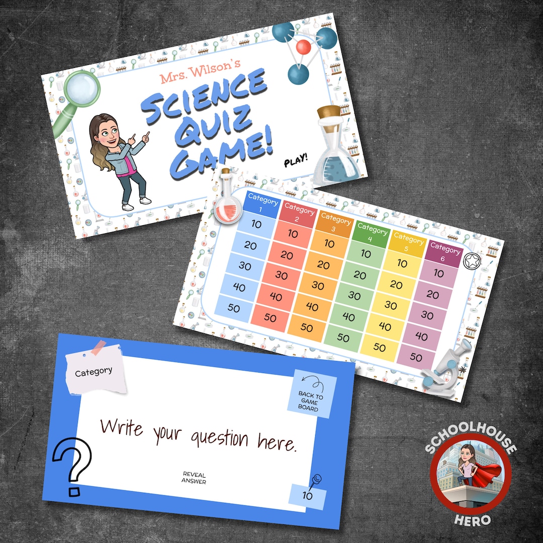 Editable Quiz Game Jeopardy Style Template, Science Theme Google Slides ...