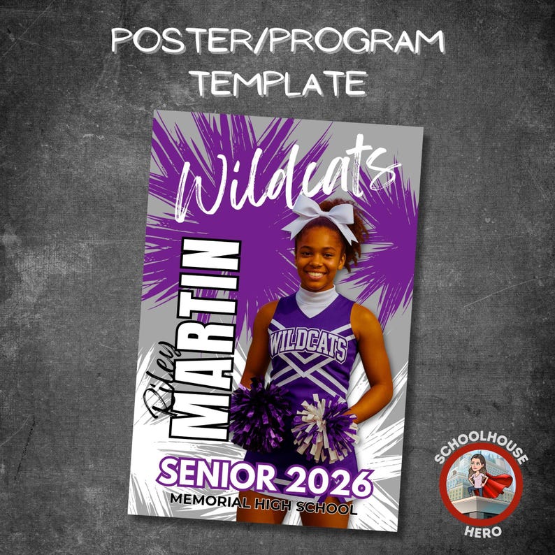 Cheer Poster – Clean Canva Template for Athlete Highlight, Graduation ...