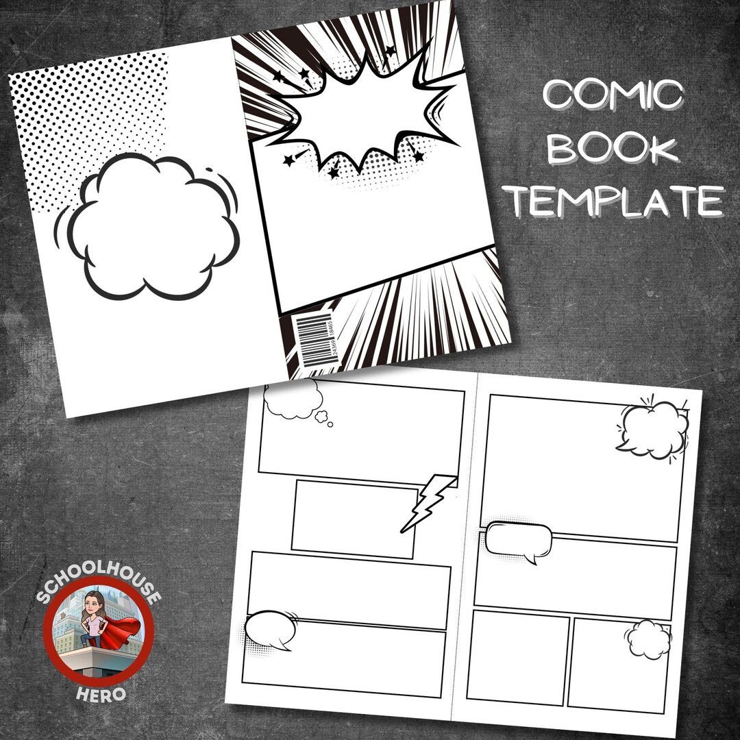 Printable Blank Comic Book Template, Comic Drawing Book, Printable ...