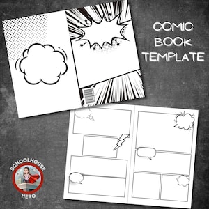 Printable Blank Comic Book Template: DIY Comic Drawing (PDF) - Etsy