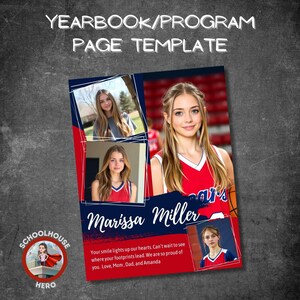 Senior Yearbook Ad Template, Editable Canva Template for Student ...