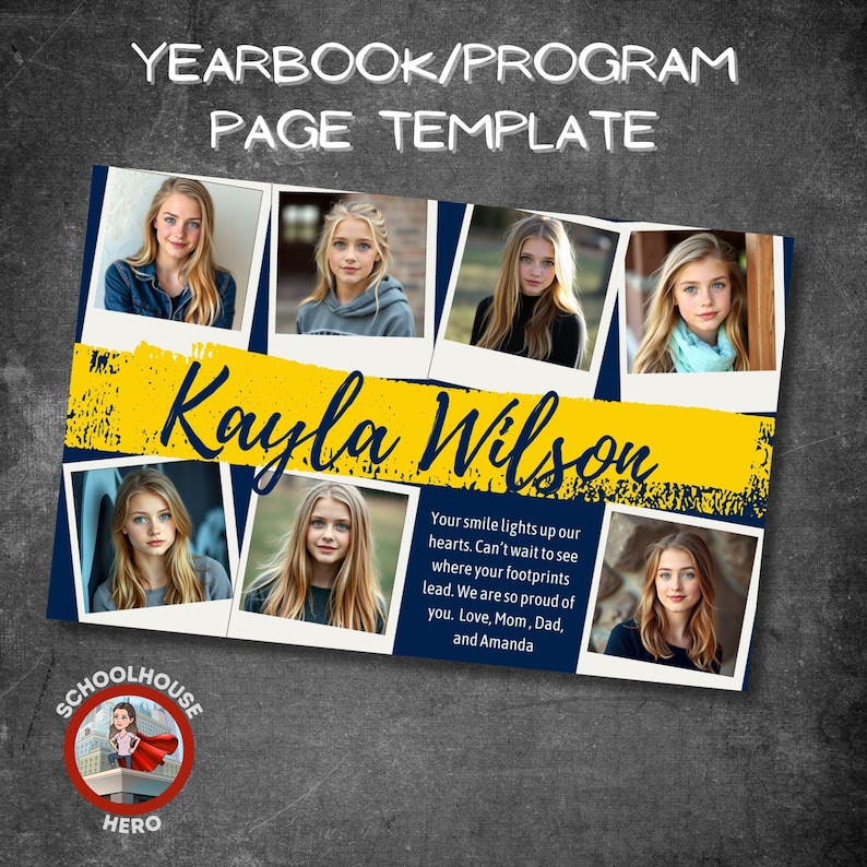 Editable Dance or Pageant Program Ad – Canva Yearbook Tribute Template ...