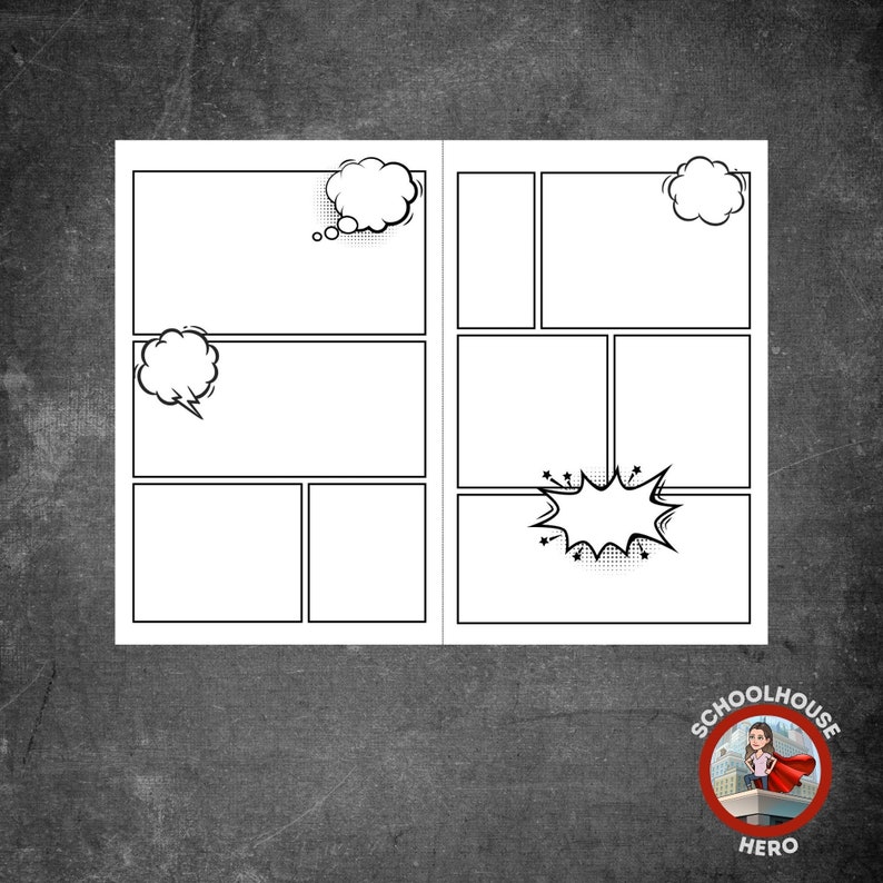 Printable Blank Comic Book Template: DIY Comic Drawing (PDF) - Etsy