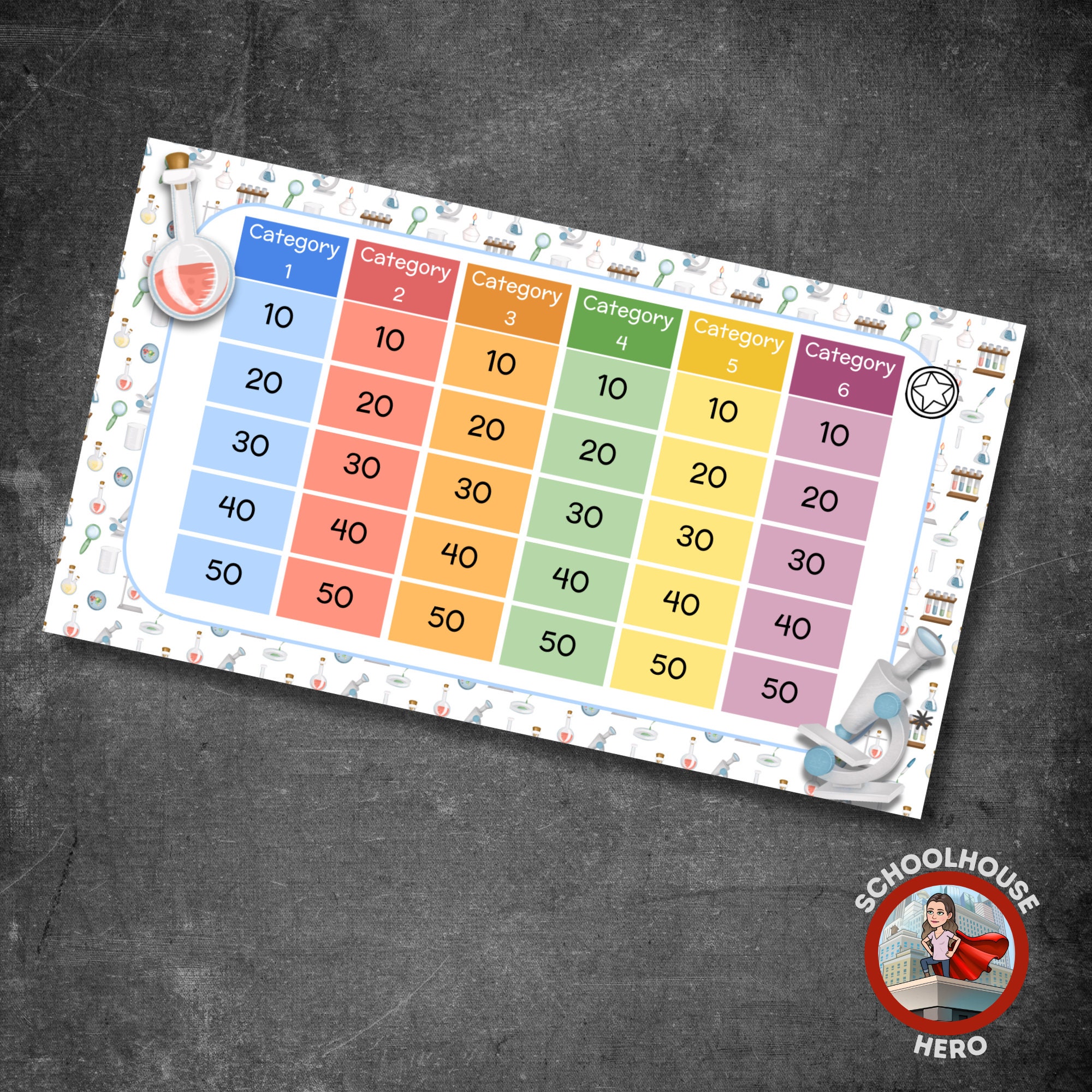 Editable Quiz Game Jeopardy Style Template, Science Theme Google Slides ...