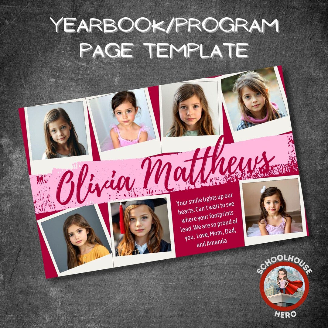 Editable Dance or Pageant Program Ad – Canva Yearbook Tribute Template ...