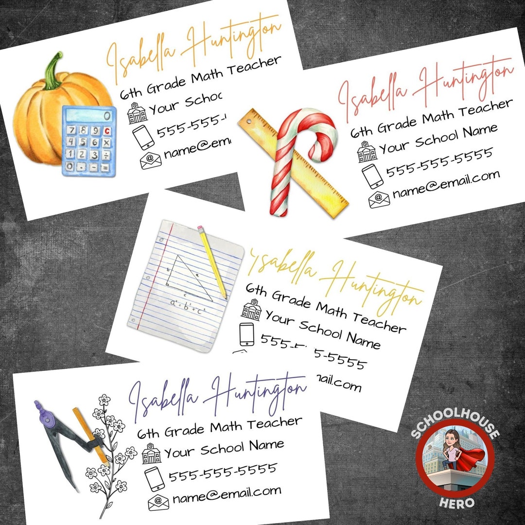 Editable Math Theme Email Signatures Templates for Math Teacher, Custom ...