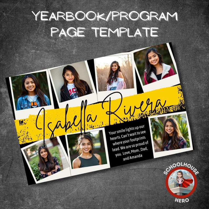 Editable Dance or Pageant Program Ad – Canva Yearbook Tribute Template ...