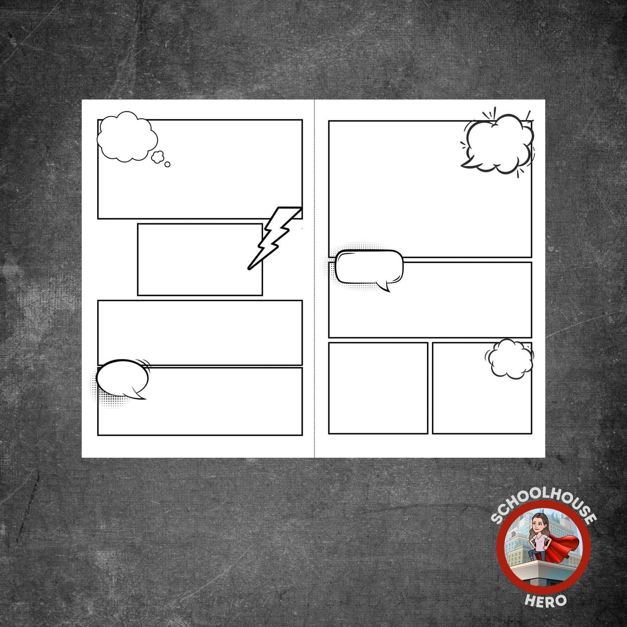 Printable Blank Comic Book Template: DIY Comic Drawing (PDF) - Etsy