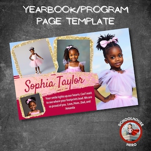 Editable Canva Tribute Page – Half Page Yearbook, Dance, or Pageant Ad ...