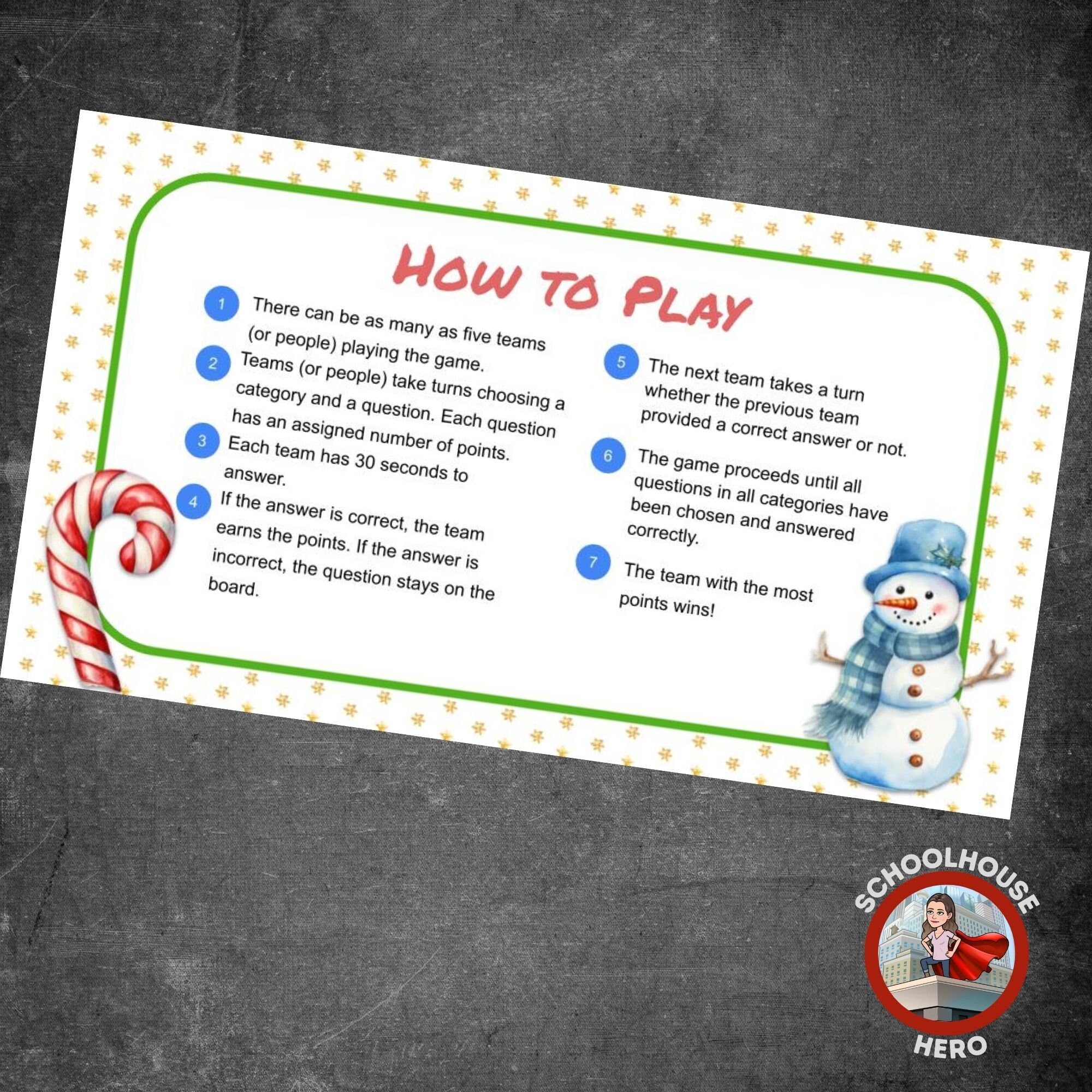 Editable Jeopardy Style Template Holiday Theme Google Slides Classroom ...