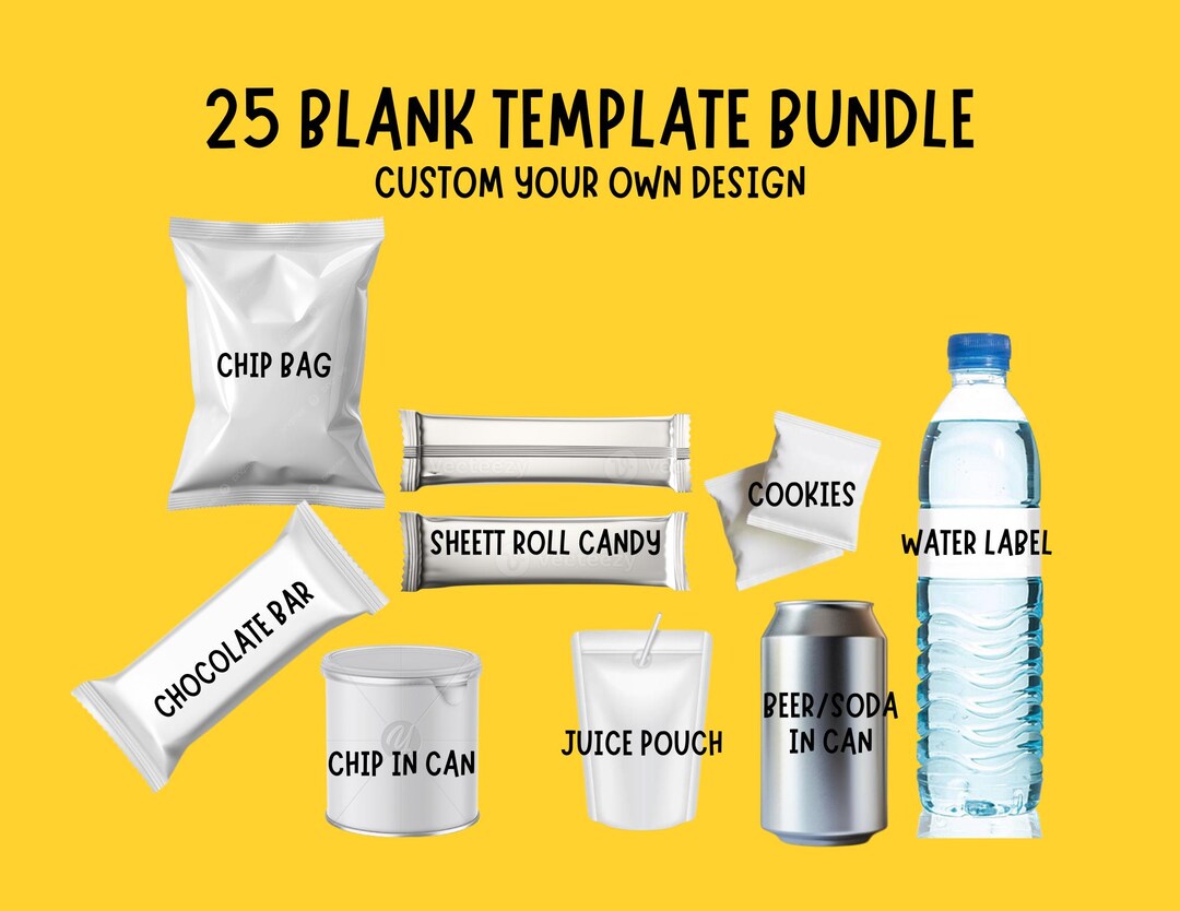 Editable Blank Template Labels, Custom Party Favors Bundle, Assorted ...