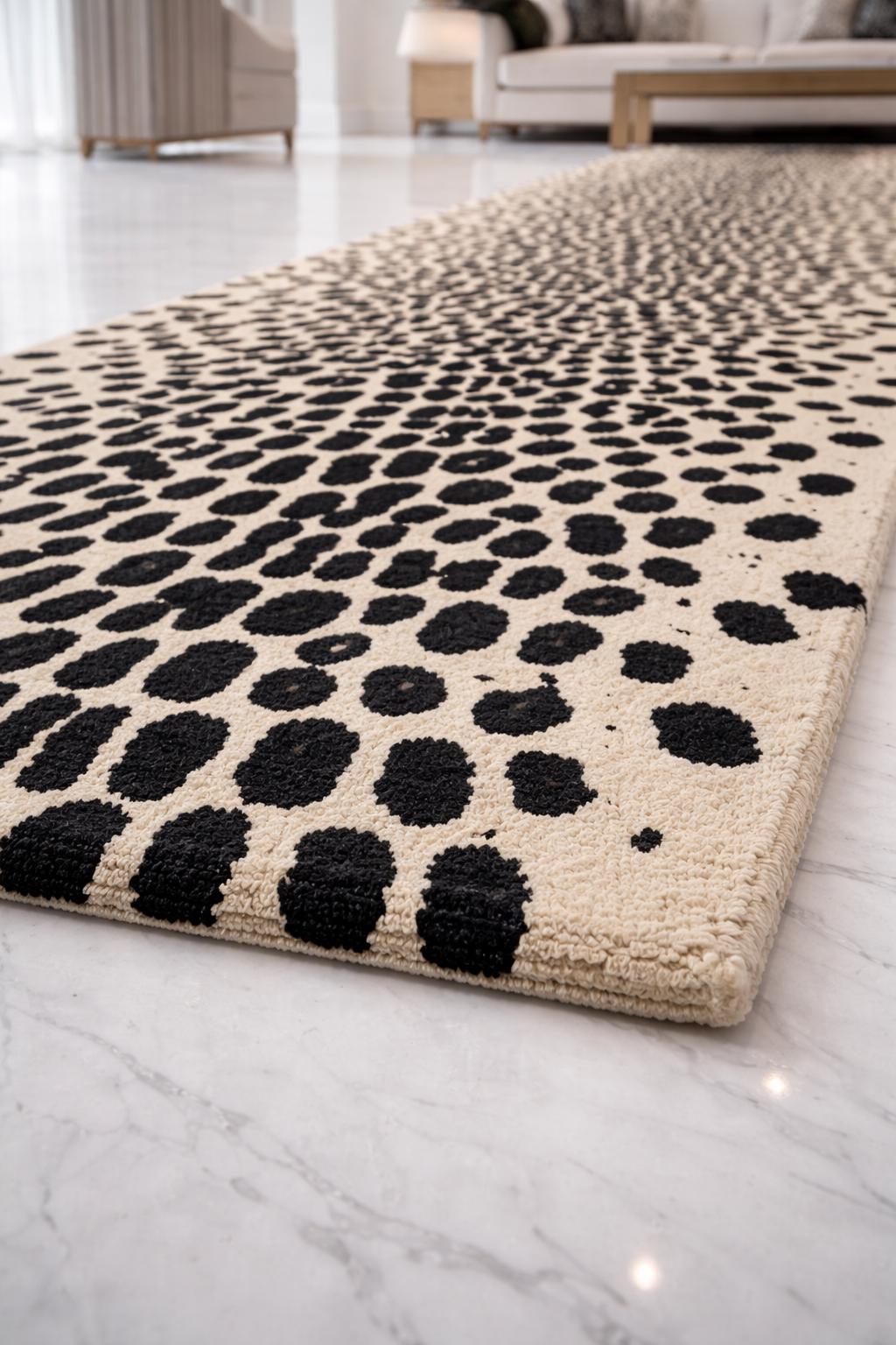 Hallway Runner Rug, Cheetah Print, Hand Tufted Wool Rug, Modern Animal ...