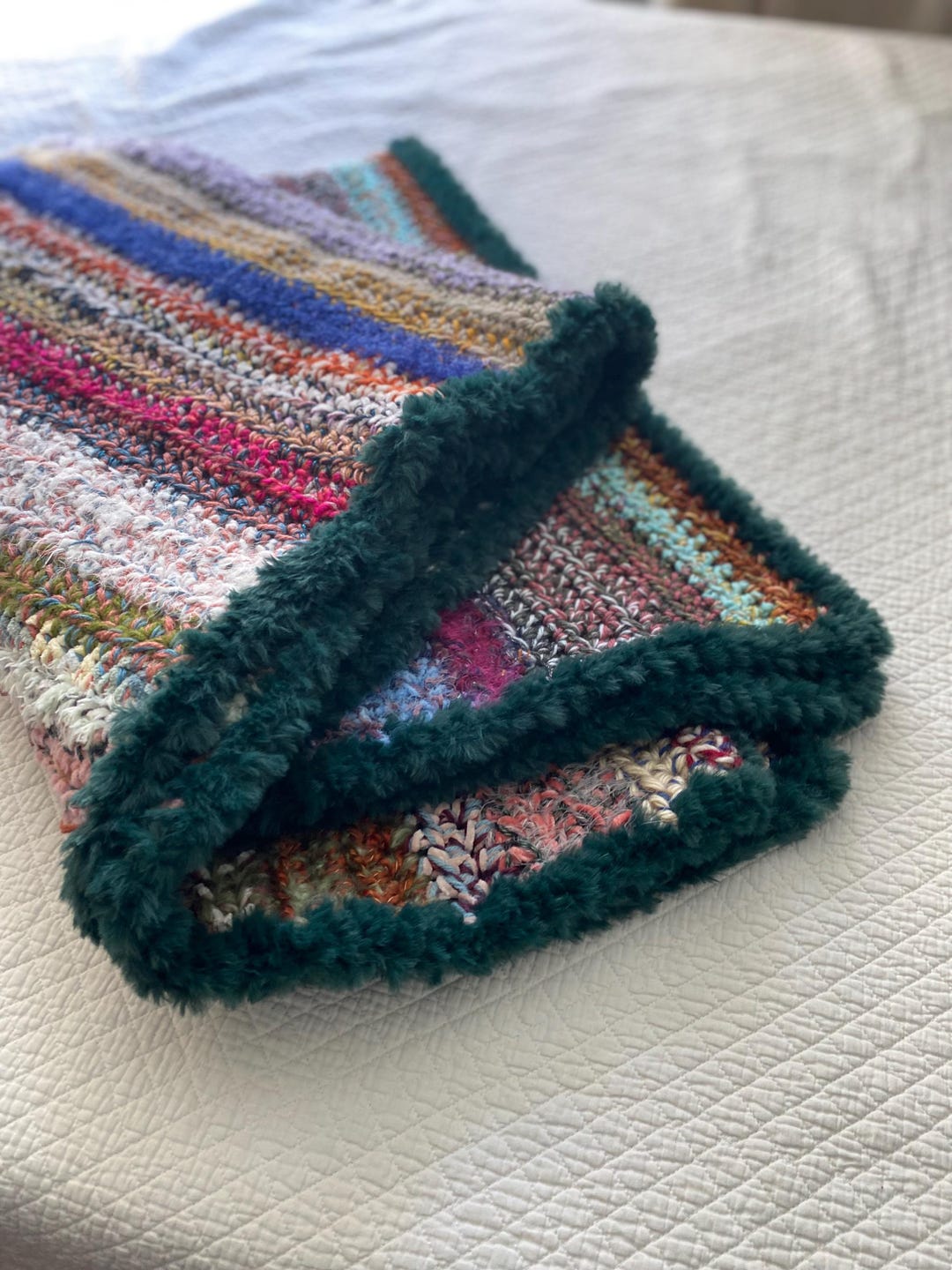 Handmade 'artisan Dream' Multi-color Crochet Throw - Unique Textured ...