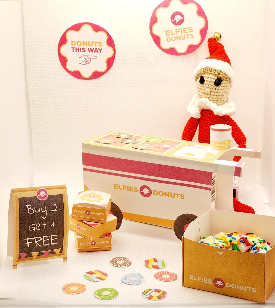 Elf Donut Stand, Elf Props, Easy DIY Elf Donut Shop Elf,kids, Elf ...