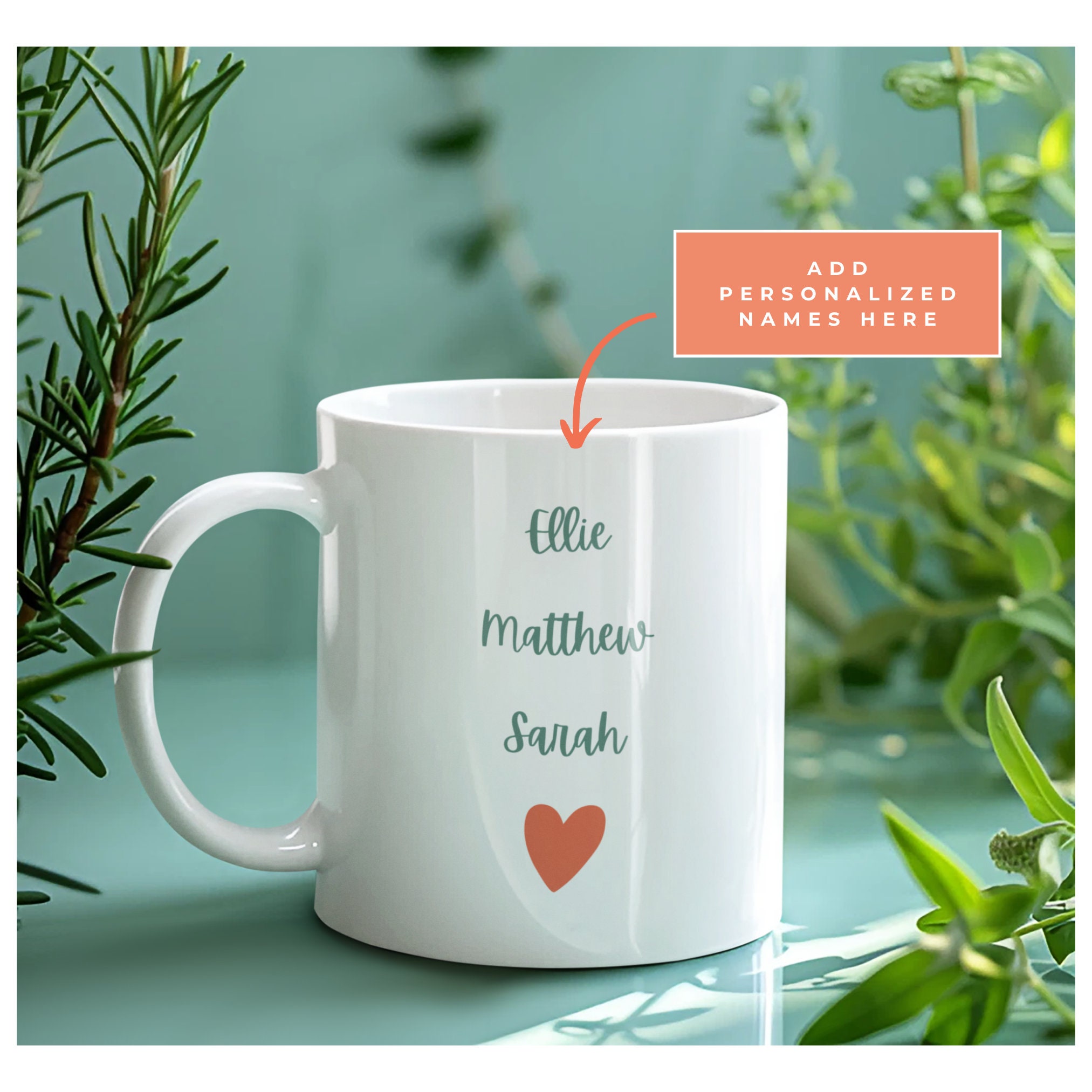 Oma Mug With Grandkids Names, Personalized Floral Oma Mug, Grandkids ...