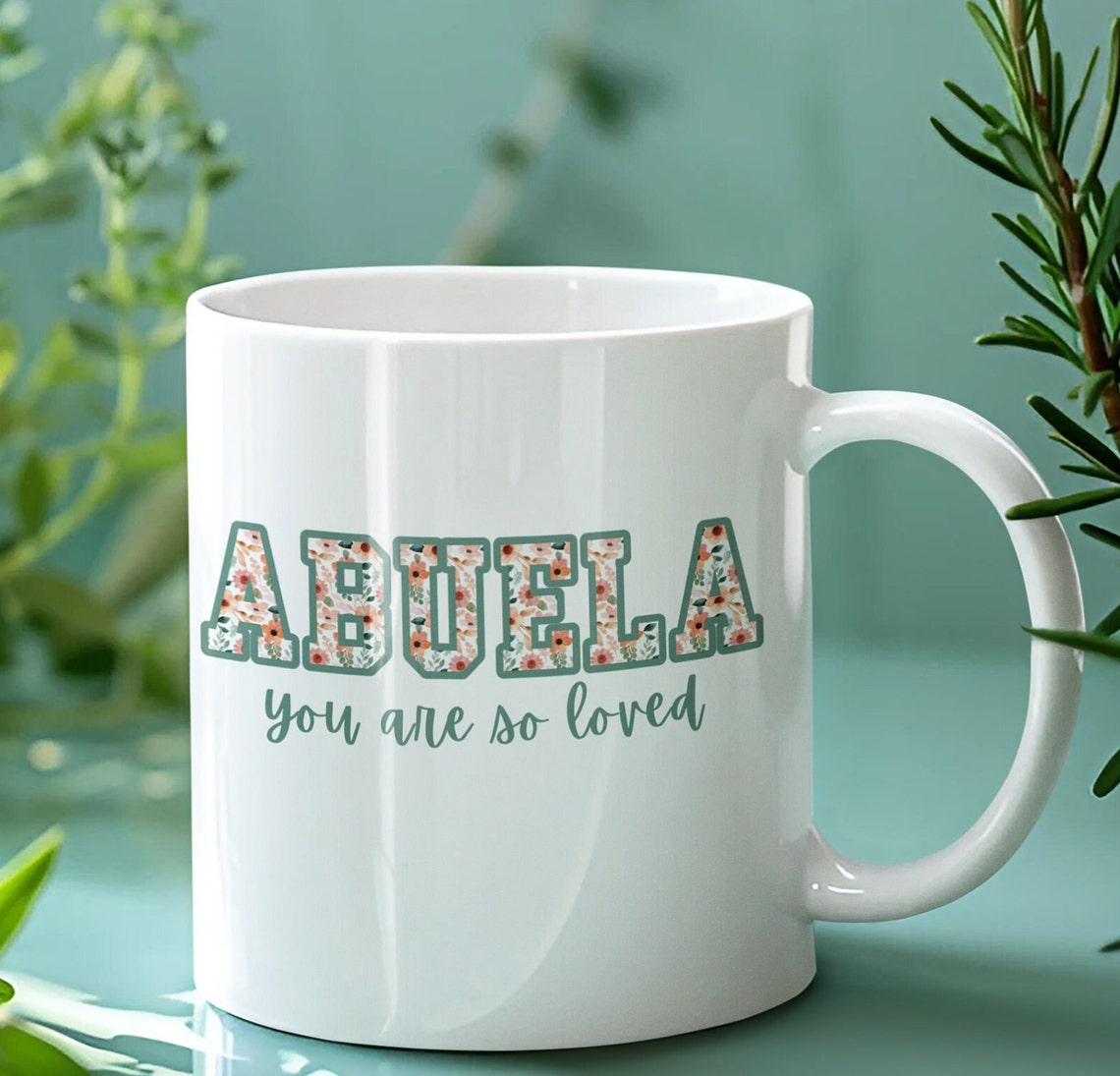 Abuela Mug With Grandkids Names, Personalized Floral Abuela Mug ...