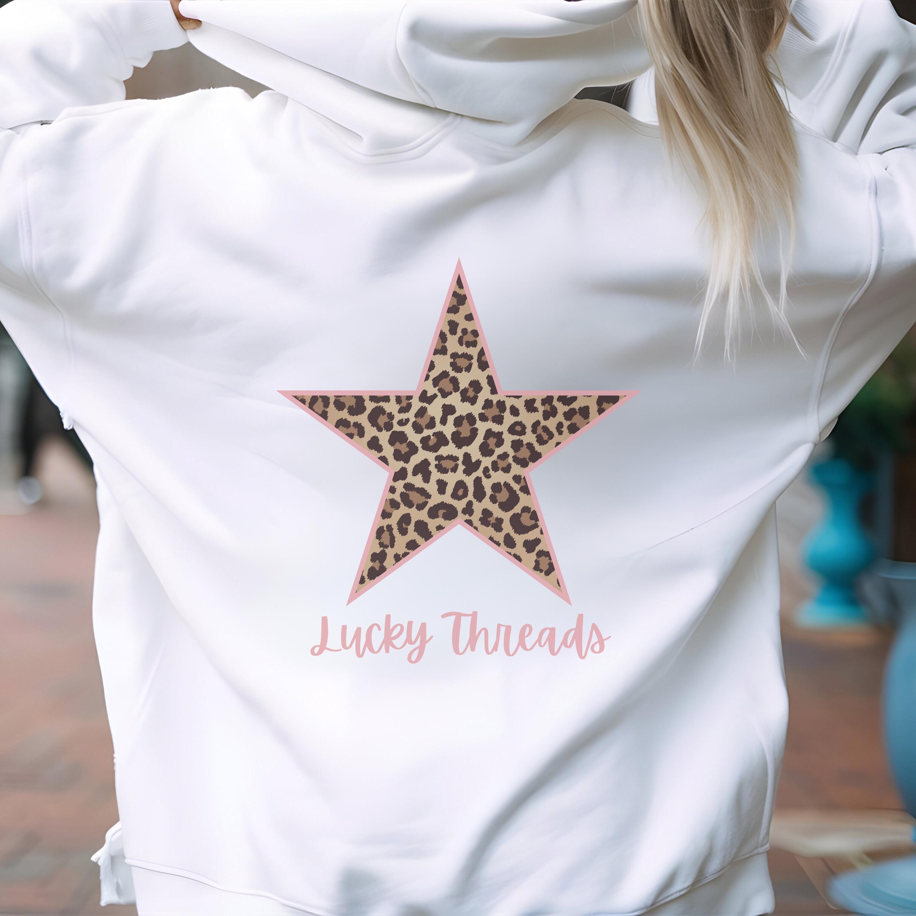 Cheetah Print Star Hoodie, Aesthetic Trendy Sweatshirt,leopard Print ...